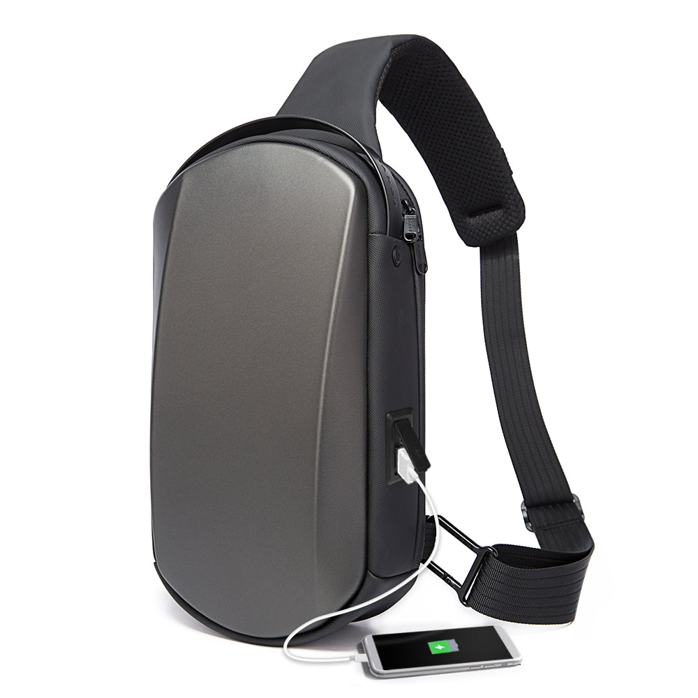 BANGE Waterproof Hard Shell Crossbody Bag with USB Charging Port ...
